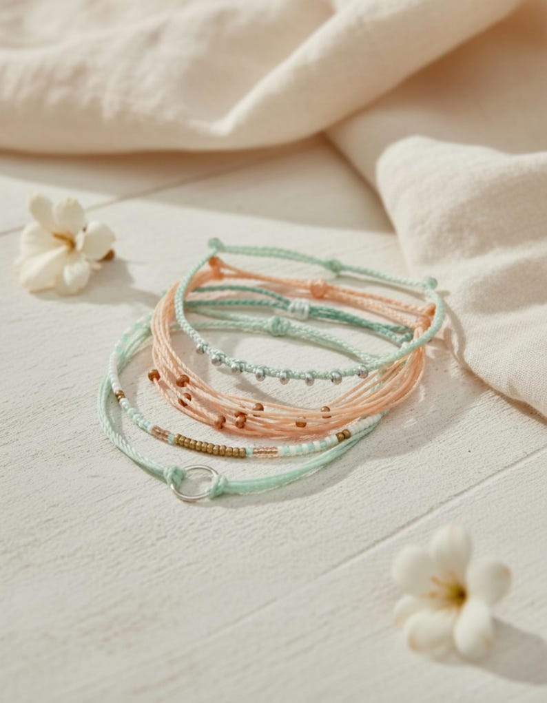 Surfer Bracelet Set Adjustable Beach Bracelets Boho Surf Bracelets for ...