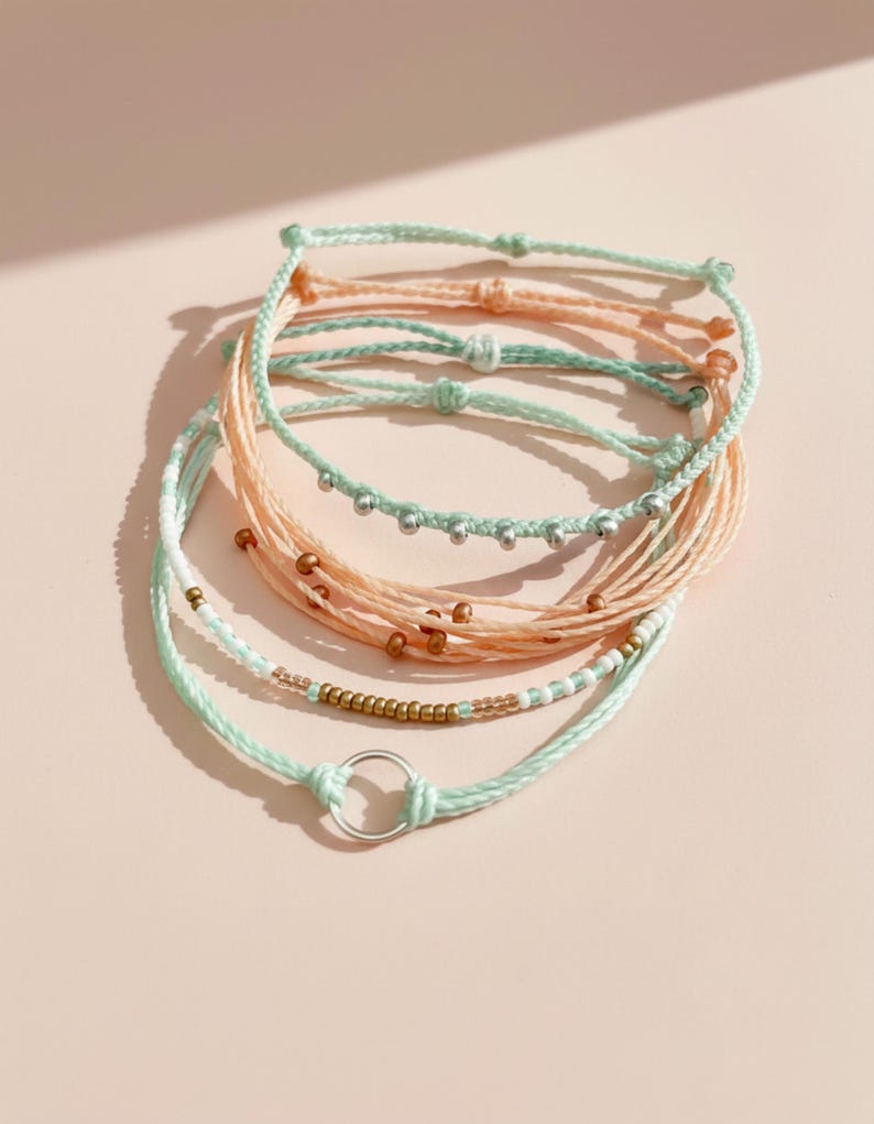 Surfer Bracelet Set Adjustable Beach Bracelets Boho Surf Bracelets for ...