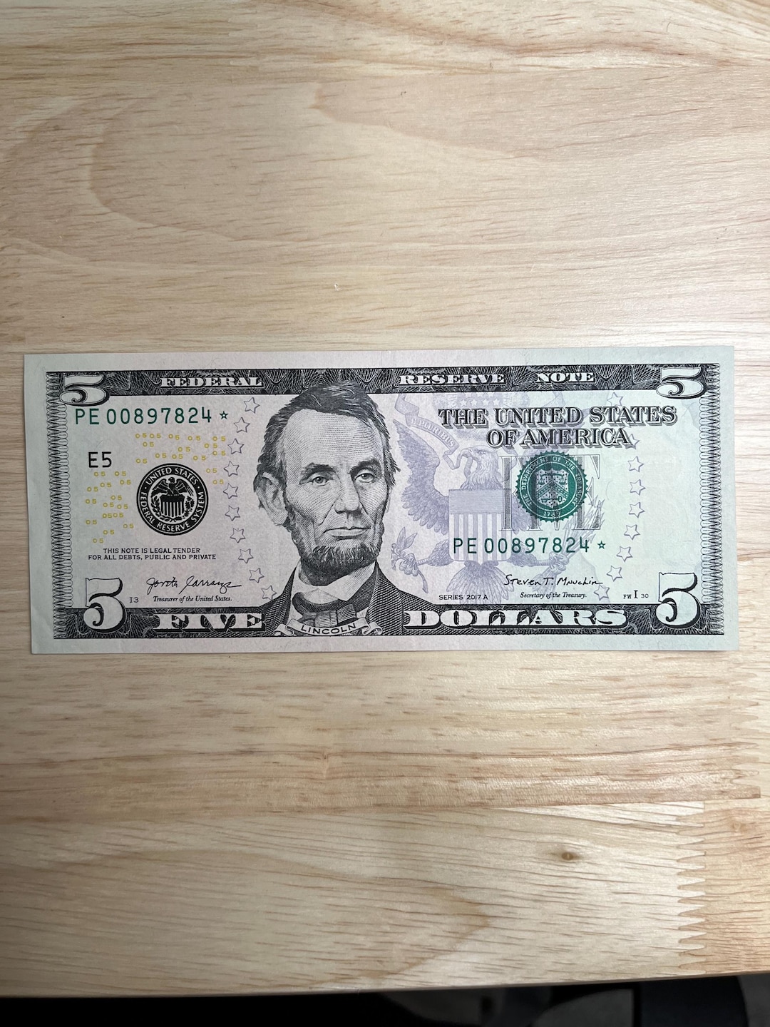 Five Dollar Star Note - Etsy