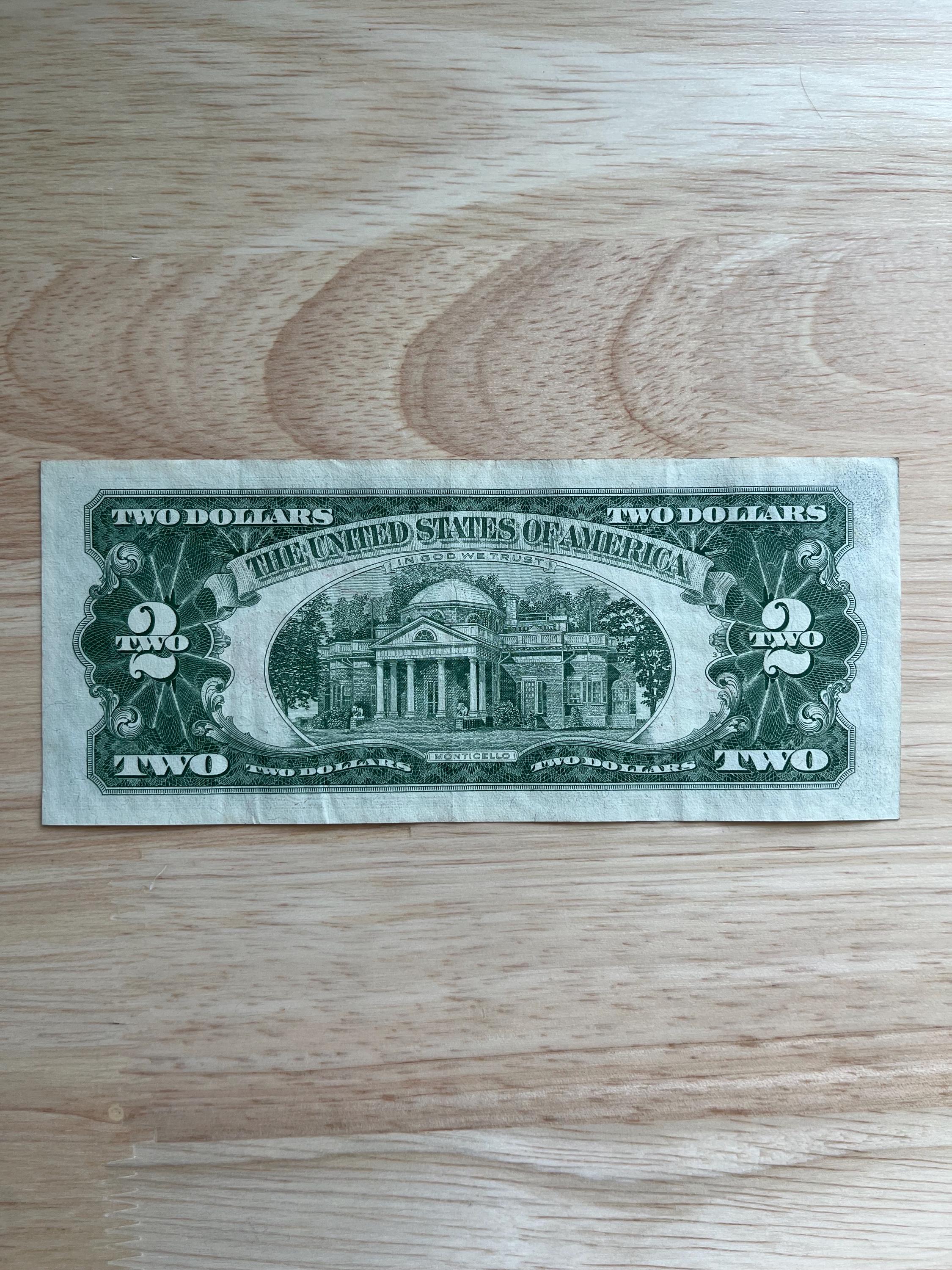 Red Seal Two Dollar Bill - Etsy
