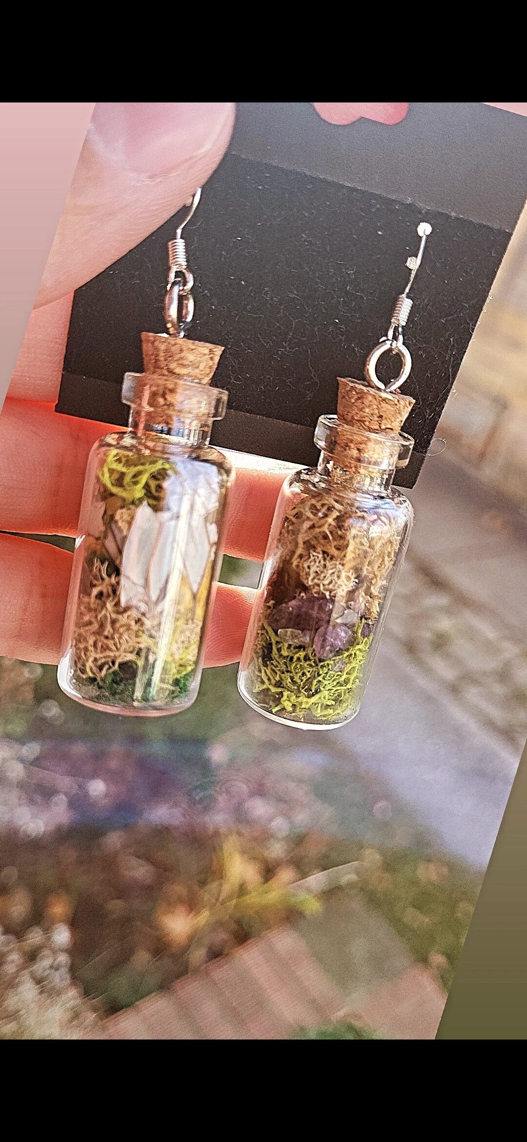 Magickal Crystal Butterfly Wing Potion Bottle Earrings - Etsy