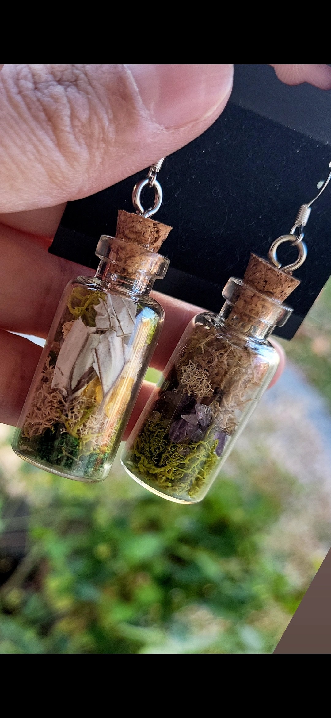 Magickal Crystal Butterfly Wing Potion Bottle Earrings - Etsy