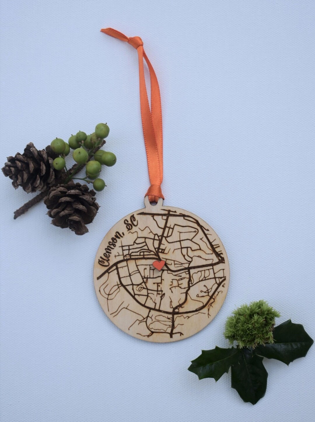 Clemson Map Ornament - Etsy