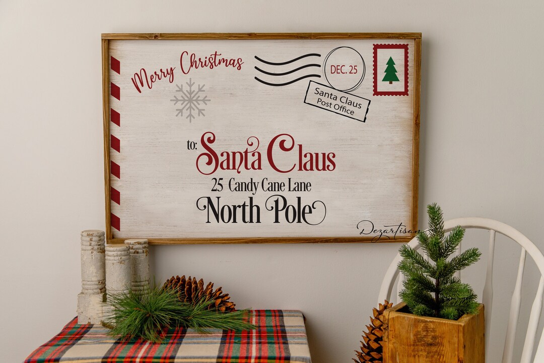 Santa Claus North Pole Postcard SVG or Santa Mail PNG Design - Etsy