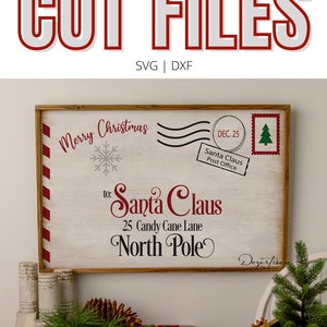 Santa Claus North Pole Postcard SVG or Santa Mail PNG Design - Etsy