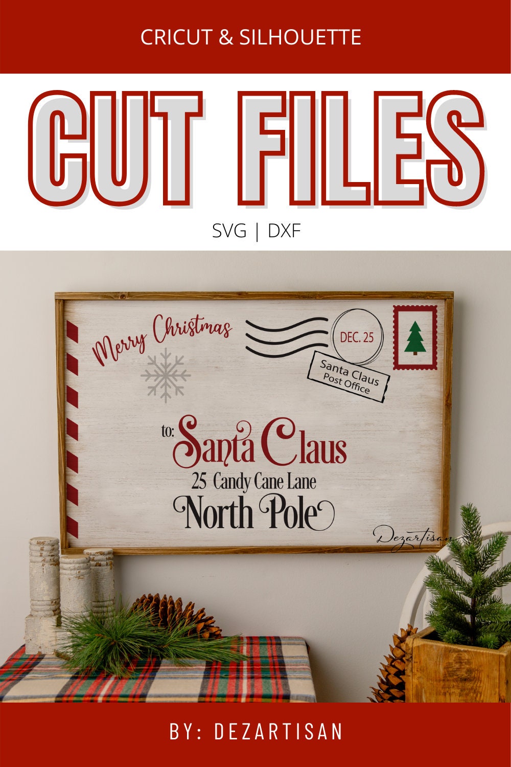 Santa Claus North Pole Postcard SVG or Santa Mail PNG Design - Etsy