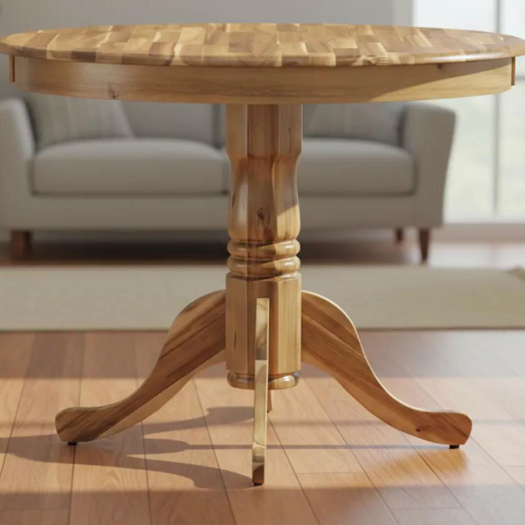 Round Kitchen Table With Base, Natural Color - Etsy