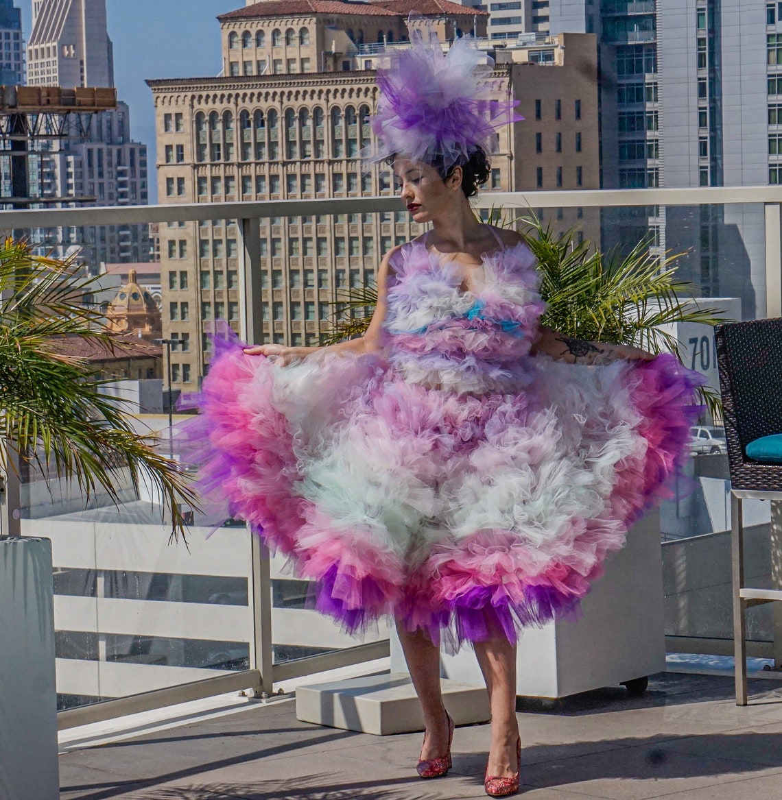 Cotton Candy Tulle Dress Skirt Head Costume Halloween Mardi - Etsy