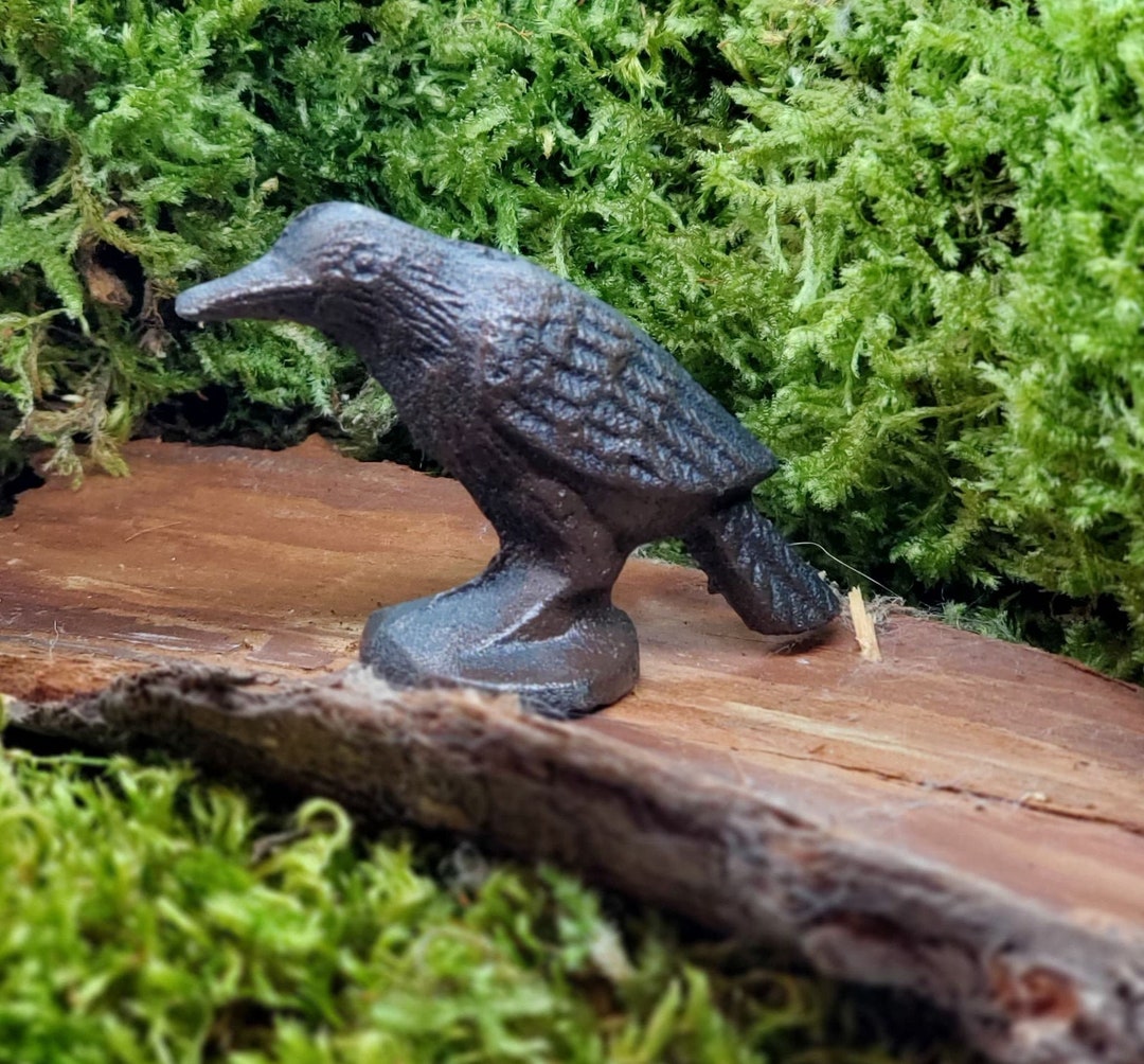 Cast Iron Crow on Base Home and Office Figurine Decor - Etsy