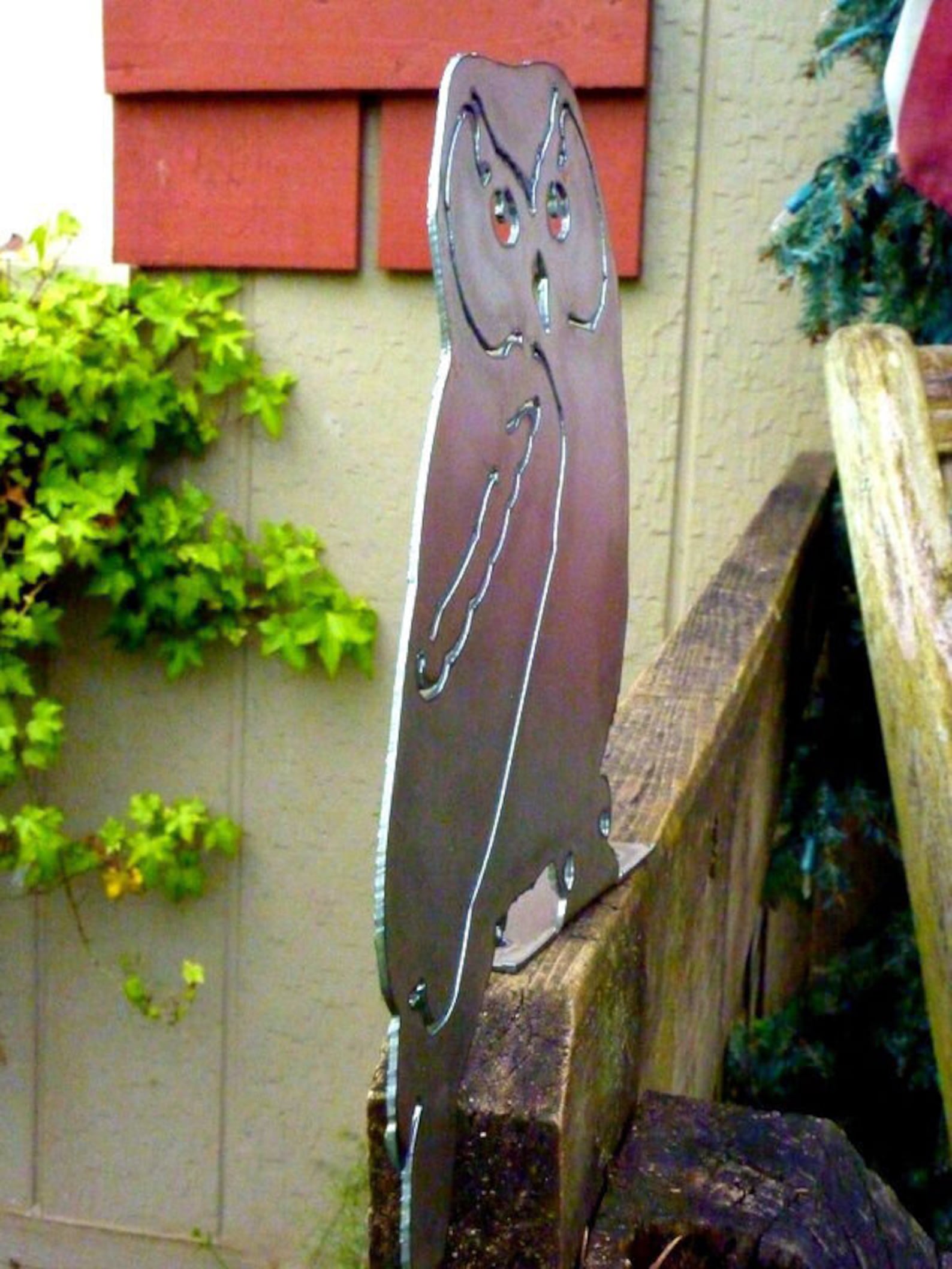 Cut Metal Rusty post owl Bird Garden Home Yard Outdoor Lawn | Etsy