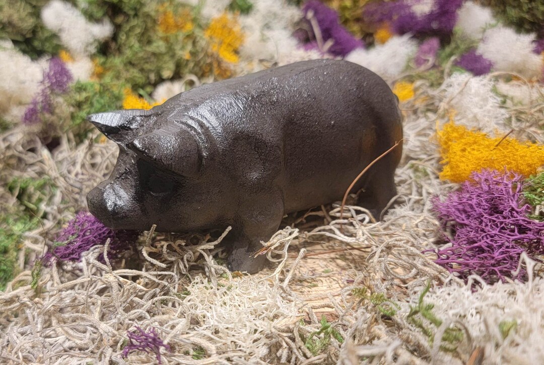 Cast Iron Brown Pig-swine Farm Figurine Statue Home Decor - Etsy