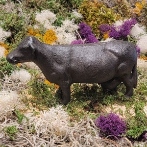 Cast Iron Brown Cow-bovine Farm Figurine Statue Home Decor - Etsy