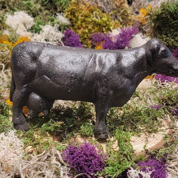 Cast Iron Cow Statue - Etsy