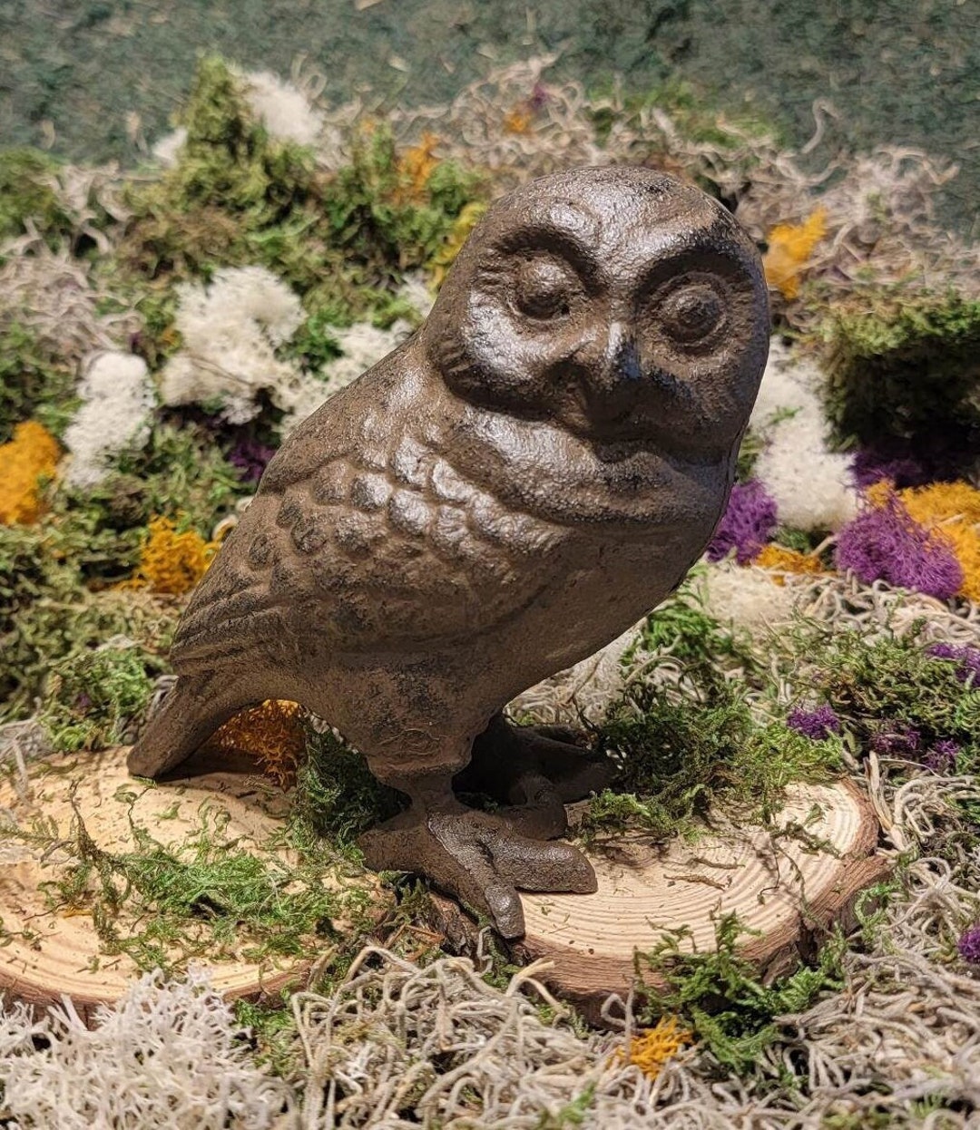 Cast Iron Standing Owl-entry Piece-elegant Decor-vintage Style - Etsy