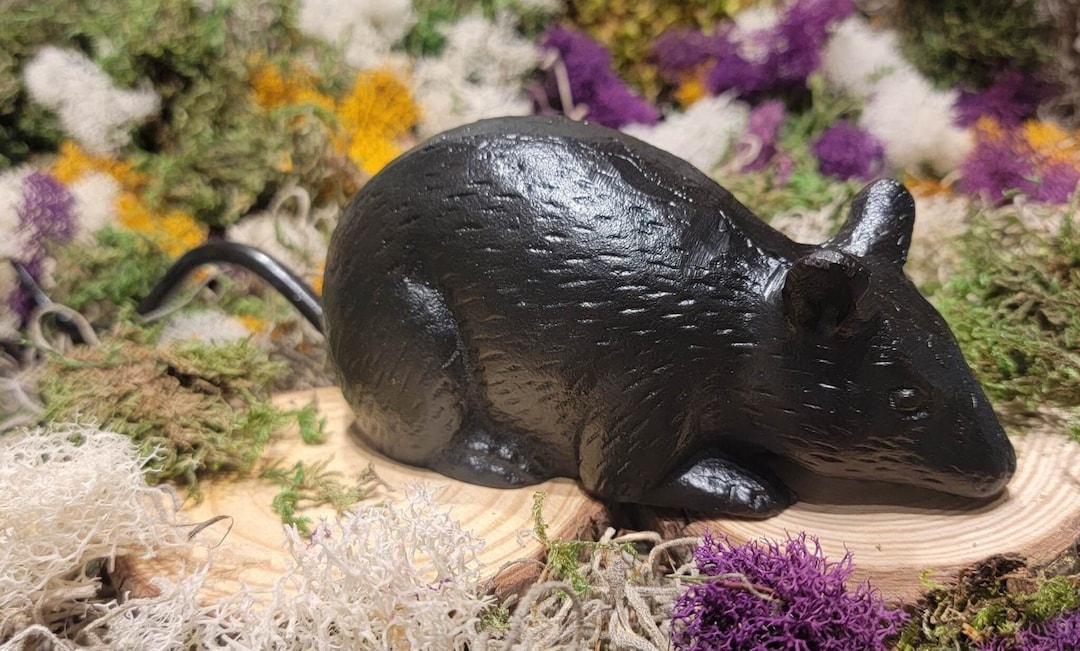 Cast Iron Metal Rat- Mouse Rodent Figurine Statue Home Garden Cabin ...