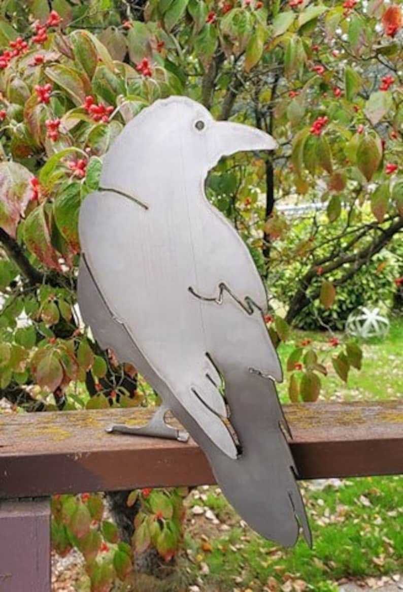 Cut Metal Raven-Rusty-Raven Bird-Garden Home Yard Outdoor Lawn | Etsy
