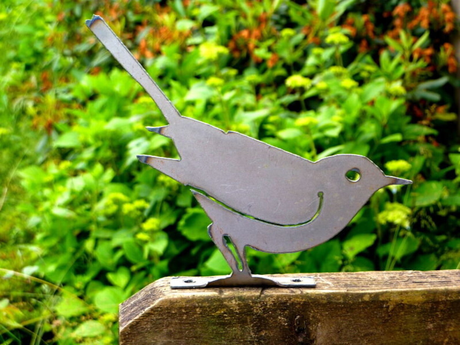 Cut Metal Rusty Brown Thrasher Bird Garden Home Yard Window Outdoor Art ...