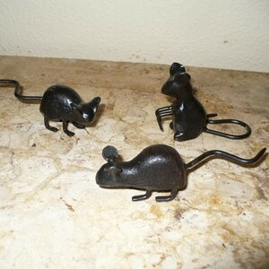 Cast Iron Metal Set/3 Mice Mouse Rodent Figurine Statue Home Garden ...