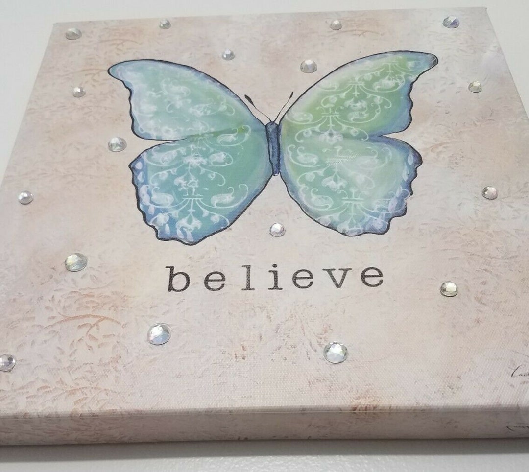 Believe Butterfly On Canvas Wall Art Print Home Decor Hanging - Etsy France