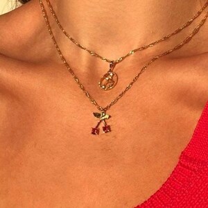 Cherry Charm Necklace Set VSCO Girl Jewelry Trendy | Etsy