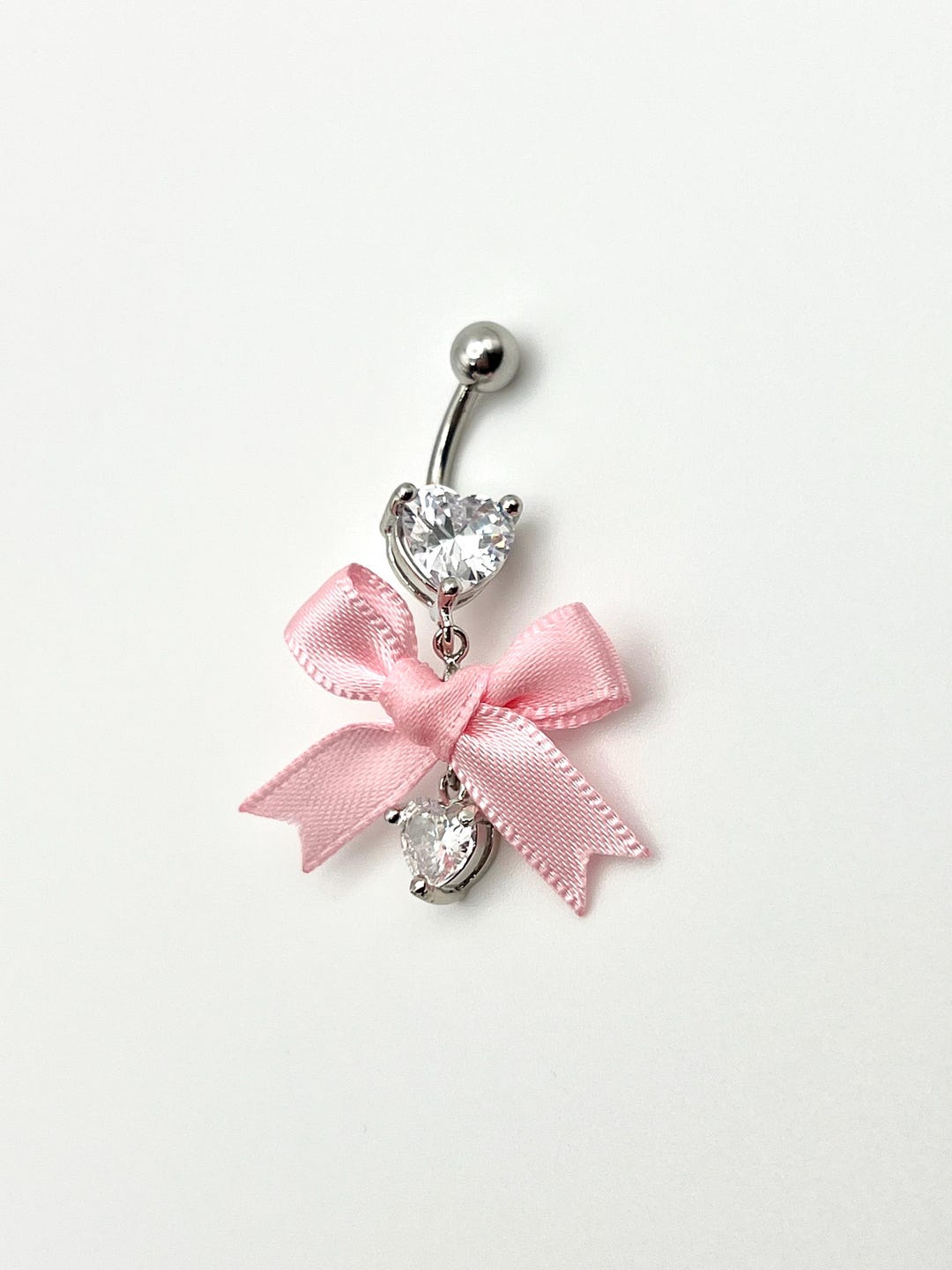 Heart Bow Belly Button Piercing | Handmade Y2K 2000s Sparkly Body ...