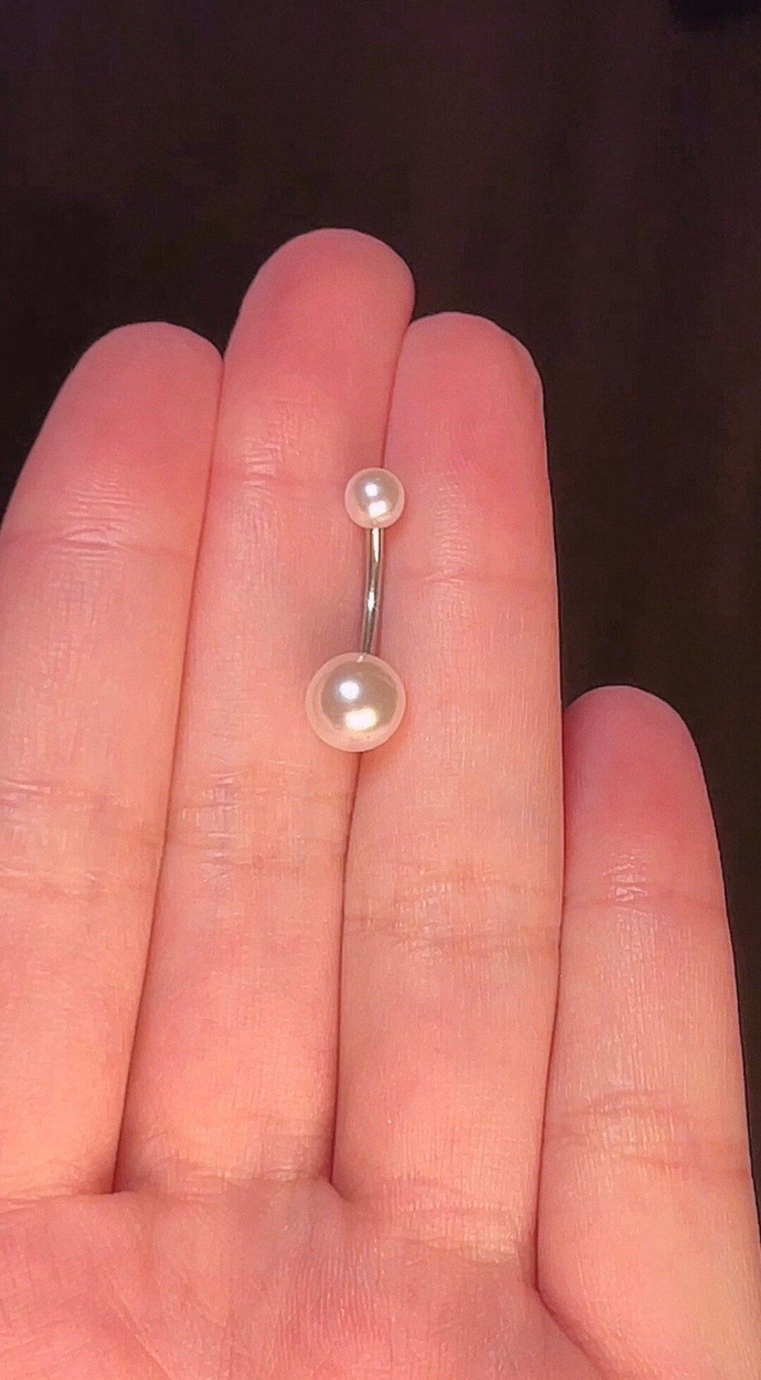 Coquette Pearl Aesthetic Belly Button Ring Double End Belly Bar, Y2k ...