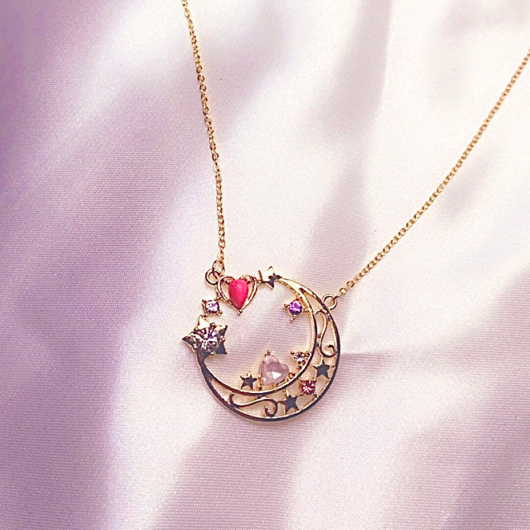 Sailor Moon Style Crescent Moon Necklace Feminine Cute - Etsy