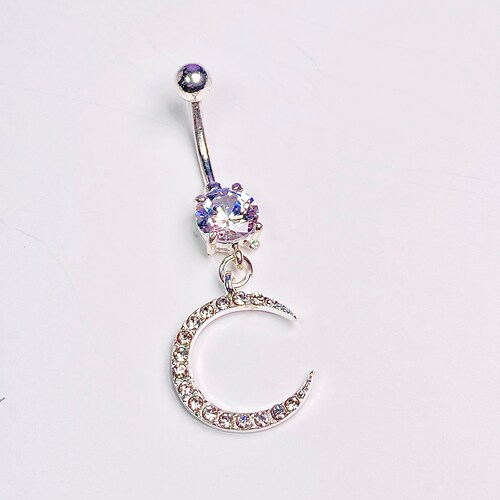 Silver Star Dangle Belly Button Ring Y2K 2000s Sparkly Body | Etsy