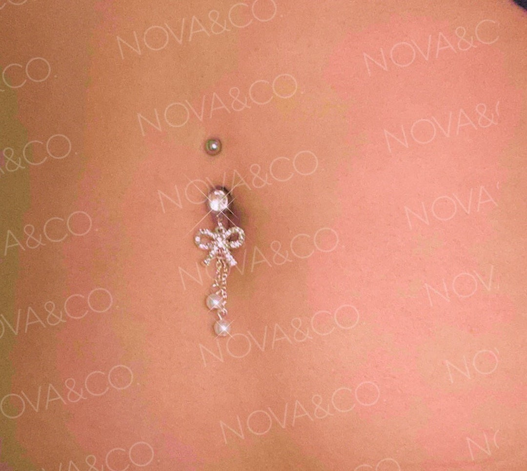 Cute Bow Belly Button Piercing | Coquette Dainty Minimalist Belly Ring ...