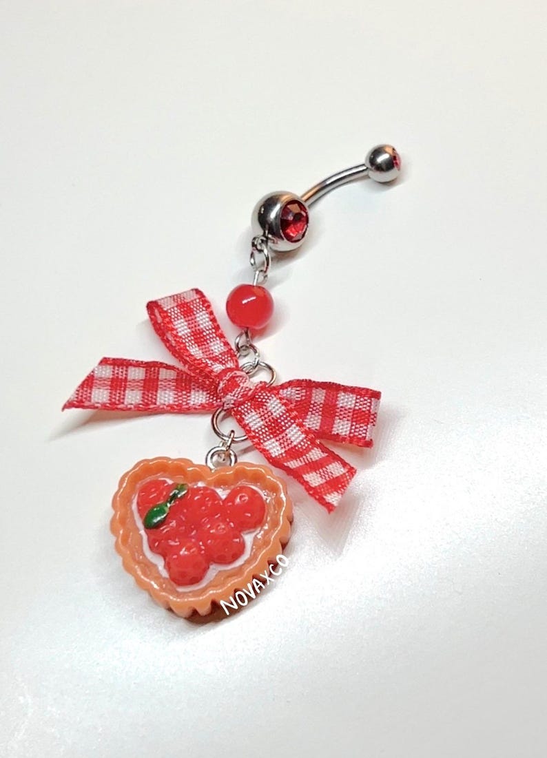 Cute Apple Pie Belly Button Ring Handmade Body Jewelry, Navel Piercing ...