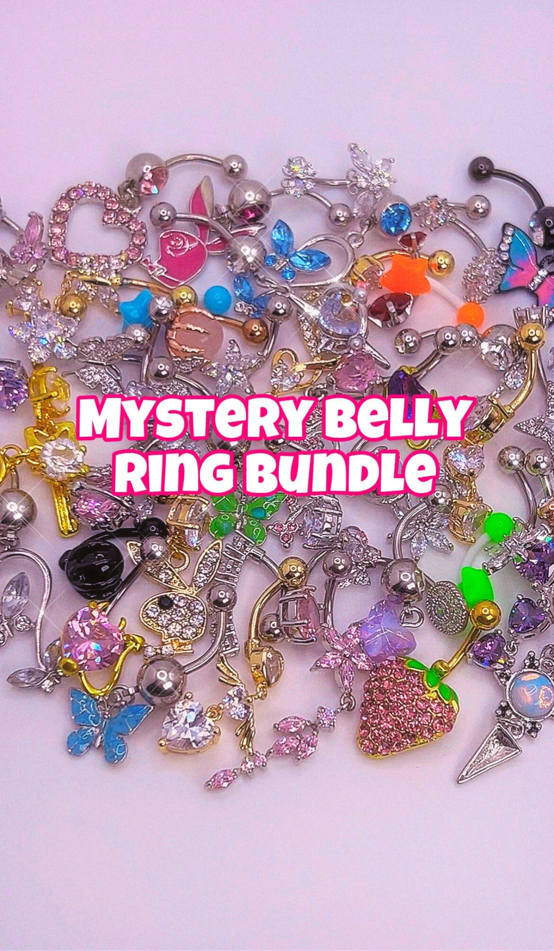 Belly Ring Bundle | Belly Button Ring Set, Dainty Belly Ring, Navel ...