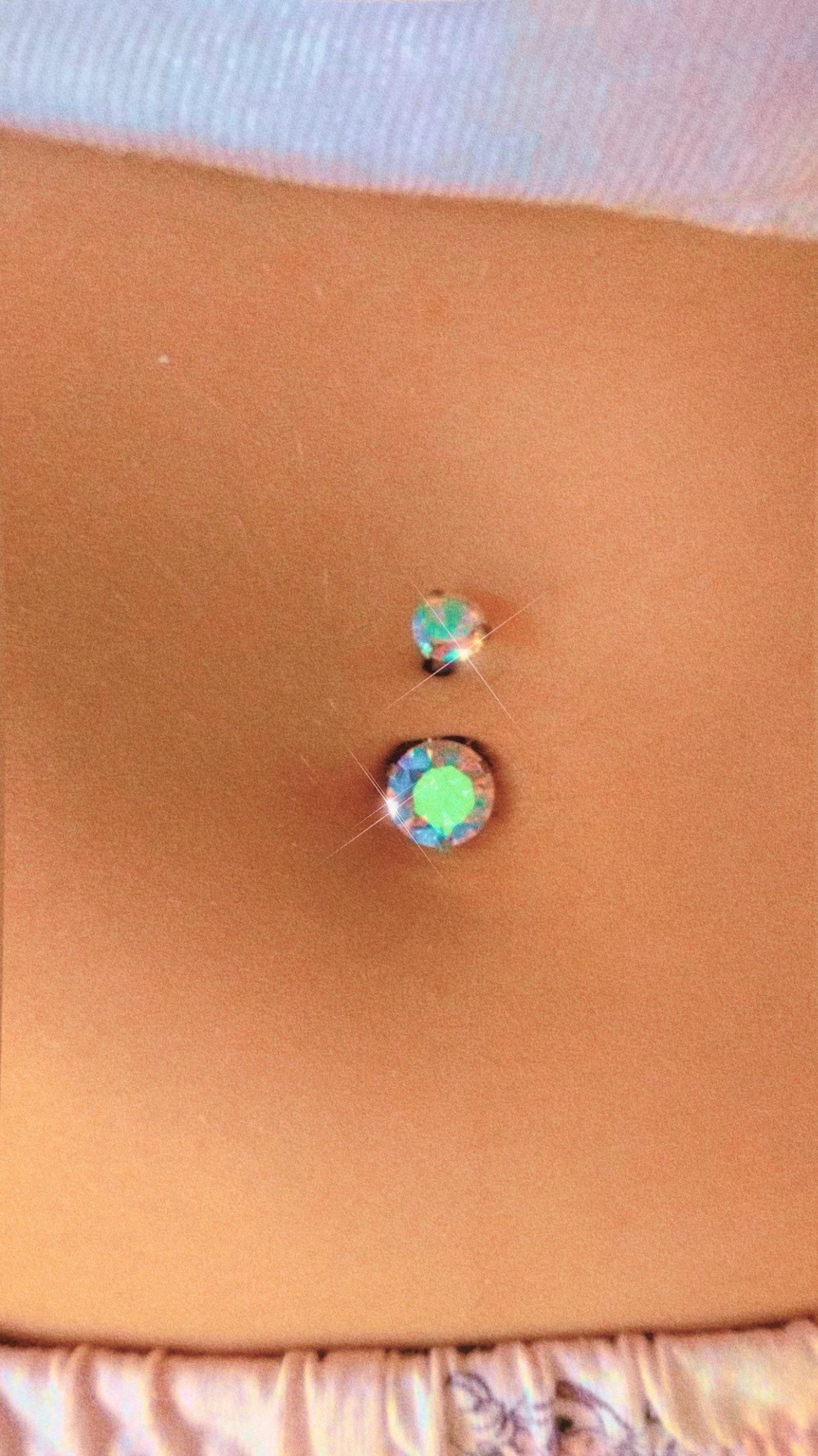 Opal Circle Belly Button Ring Angel Opalescent Sparkly Body - Etsy