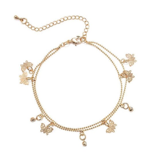 Butterfly Anklet Dainty Diamond Gold Anklet Body Jewelry | Etsy