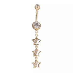 Little Star Baby Belly Button Ring 2000s Y2K Sparkly Body Jewelry Silver Gold Navel Piercing ...