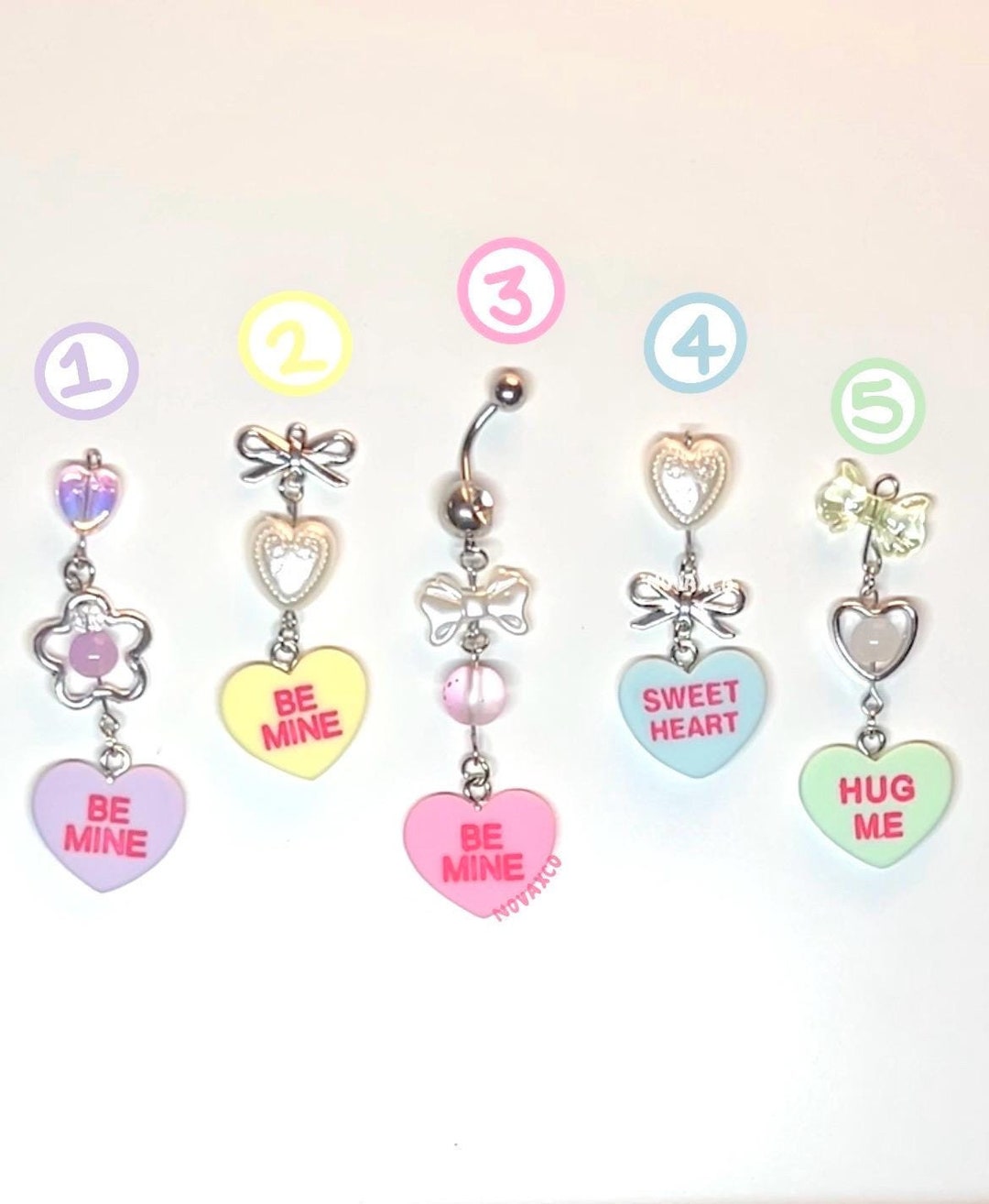 Sweet Heart Y2K Belly Button Ring Handmade Body Jewelry, Navel Piercing ...
