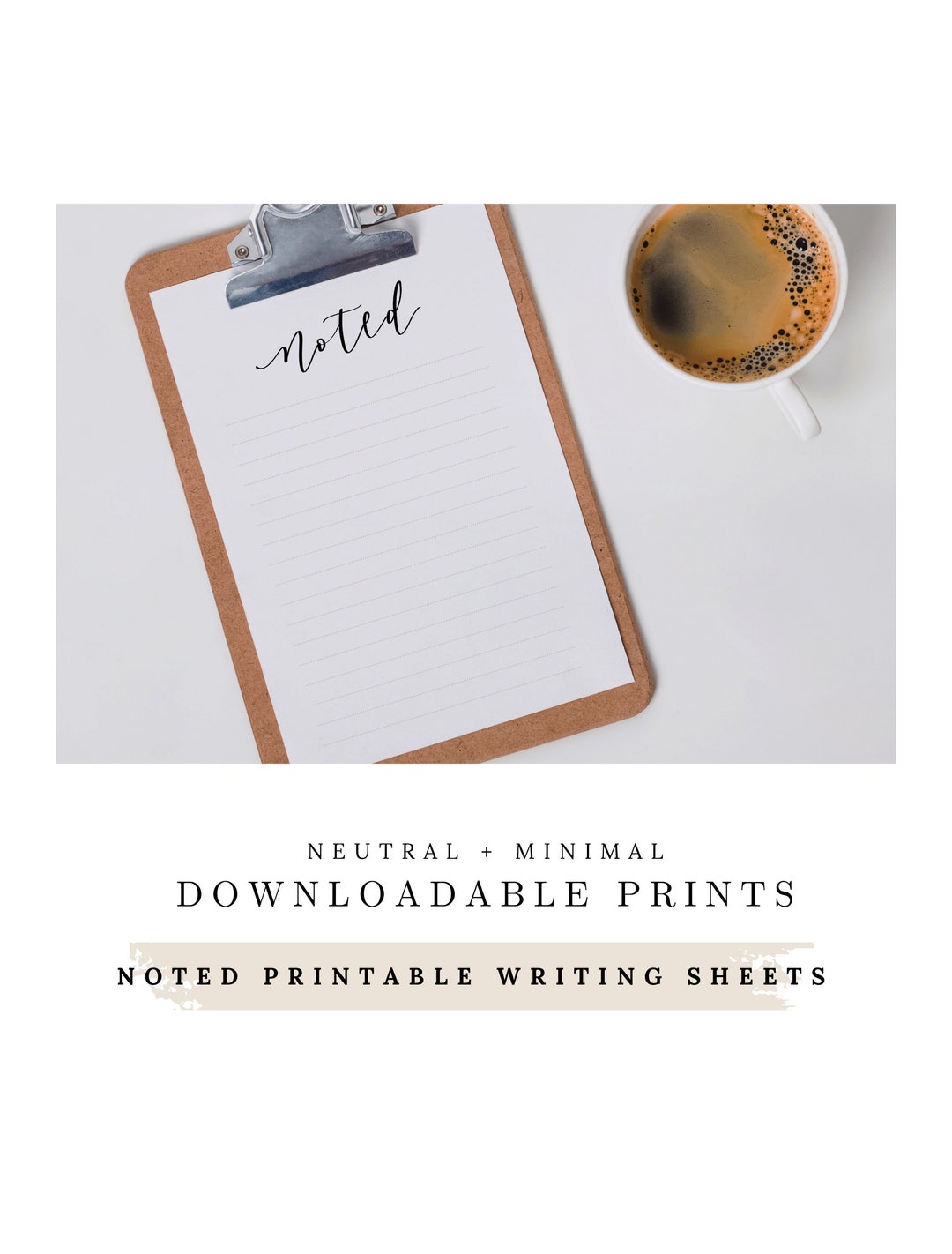 Noted Printable Sheets, Line Sheets, Blank Journal Sheets - Etsy