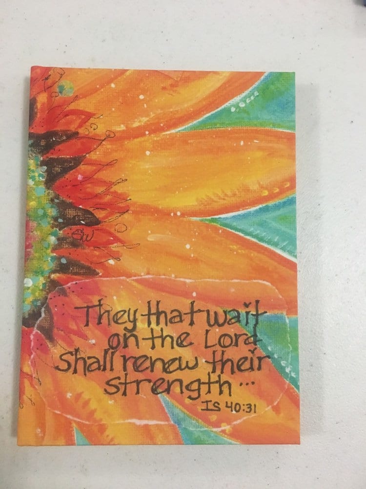 Sunflower Tote Bag Book Bag With Isaiah 40:31 Floral Art - Etsy
