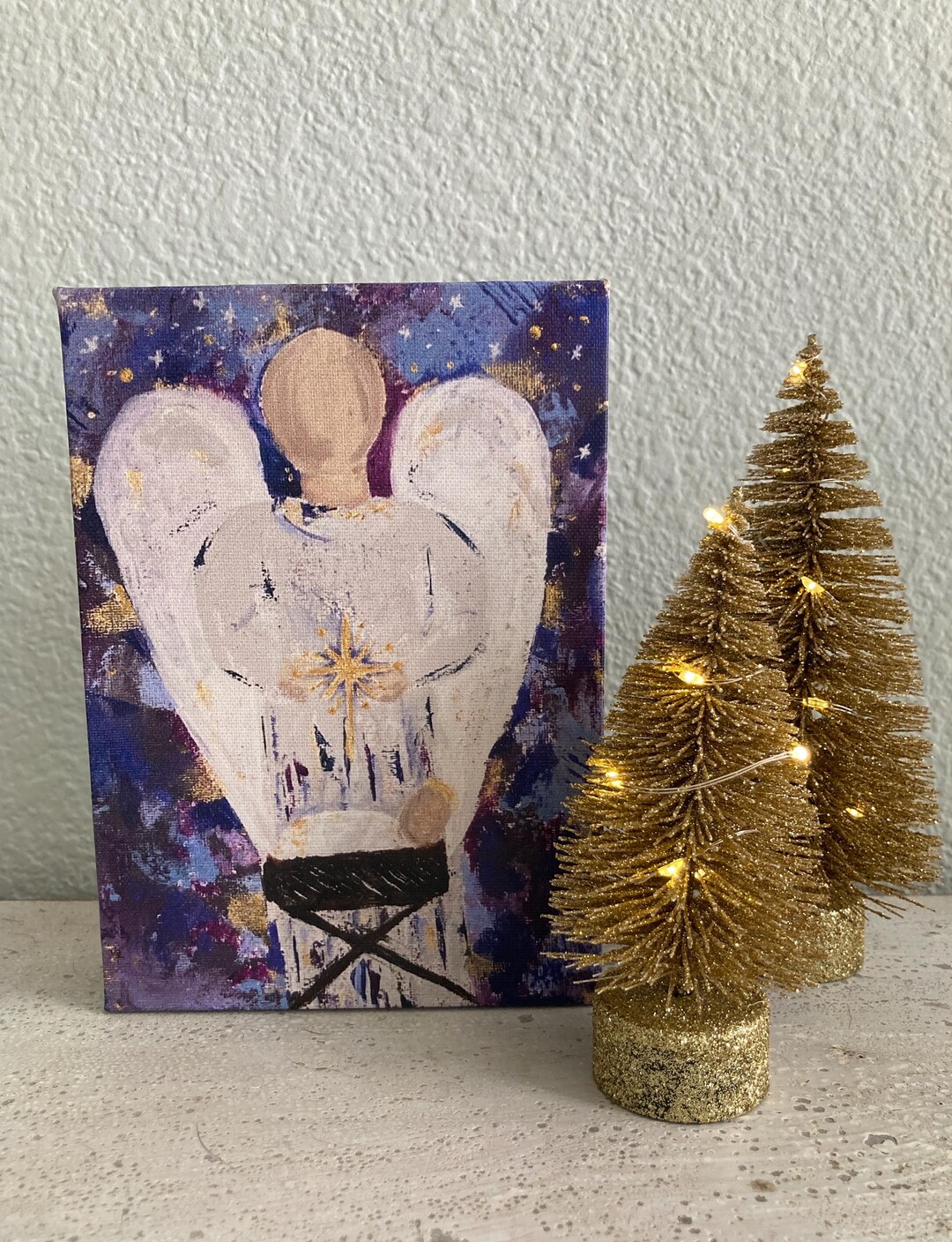 Angel Canvas With Baby Jesus, Angel Acrylic Art, Home Decor Wall ...