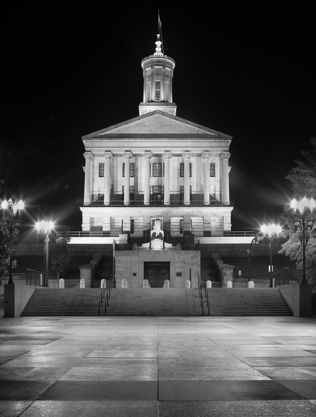 State Capitol Vertical B&W Tennessee Nashville City Photography Metal ...