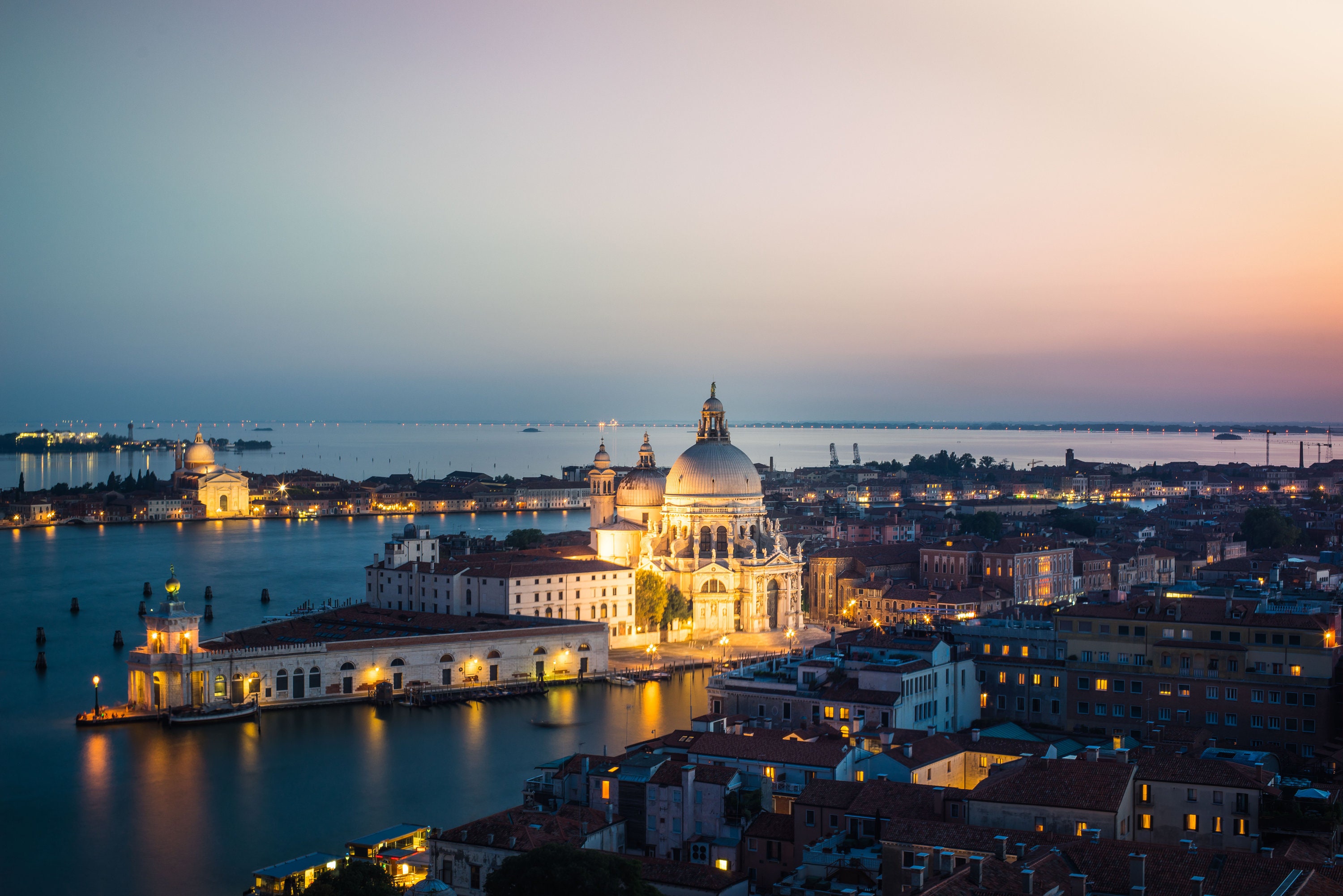 Venice Italy Grand Canal Sunset Skyline Canvas Photography Metal Print ...