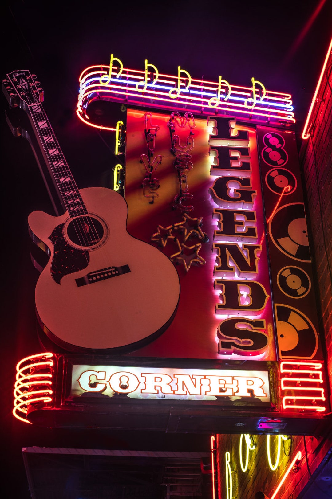 Honky Tonk Sign Legends Nashville City Photography Metal Print Wall Art ...