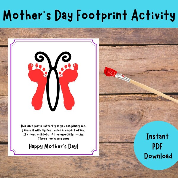 Butterfly Footprint Craft - Etsy