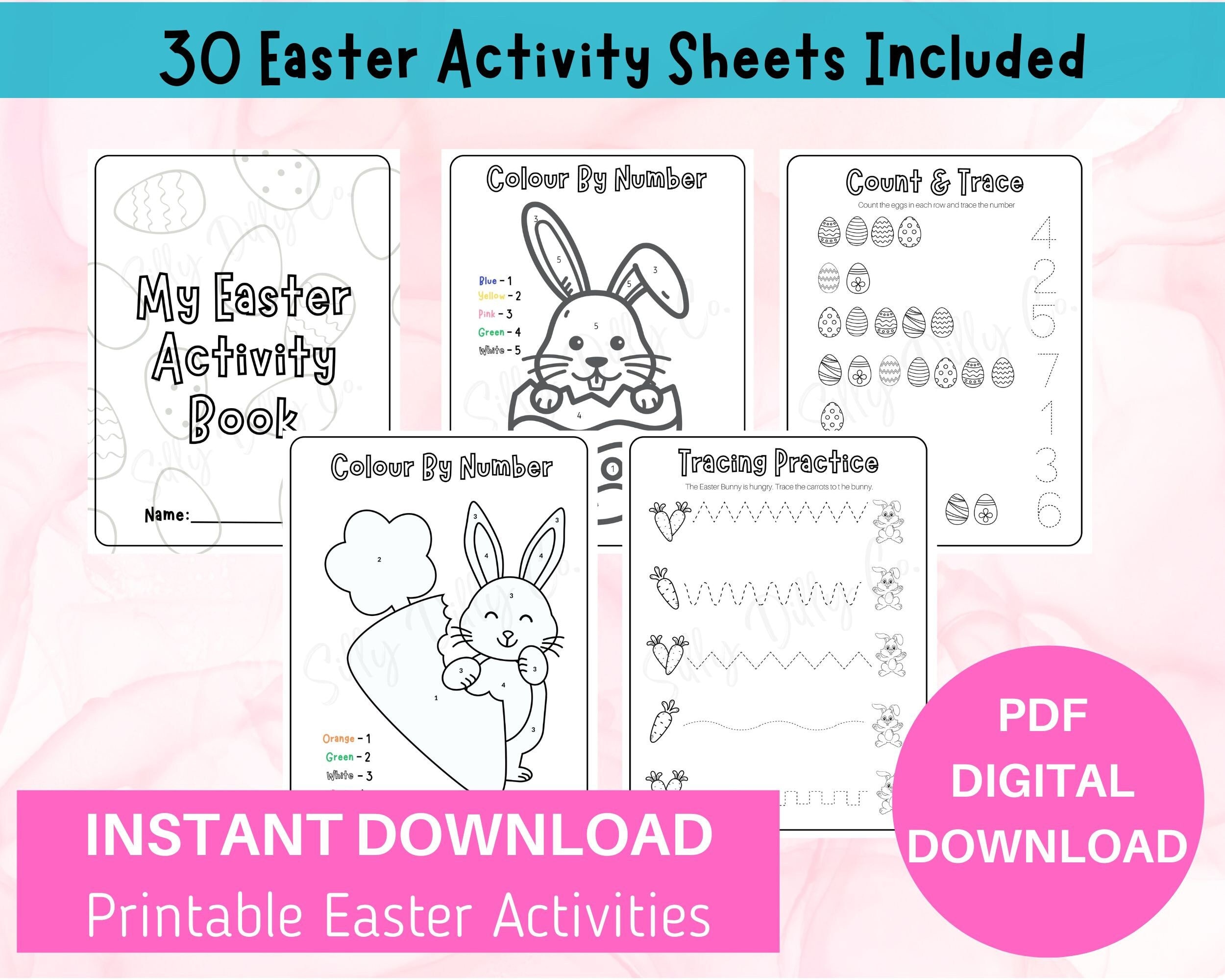 Easter Activity Worksheets for Preschool/kindergarten, Printable PDF ...