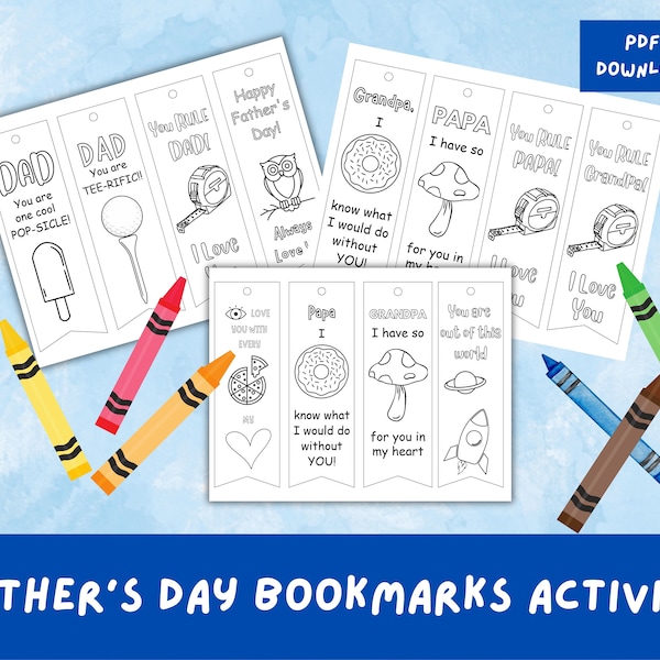 Fathers Day Bookmarks - Etsy