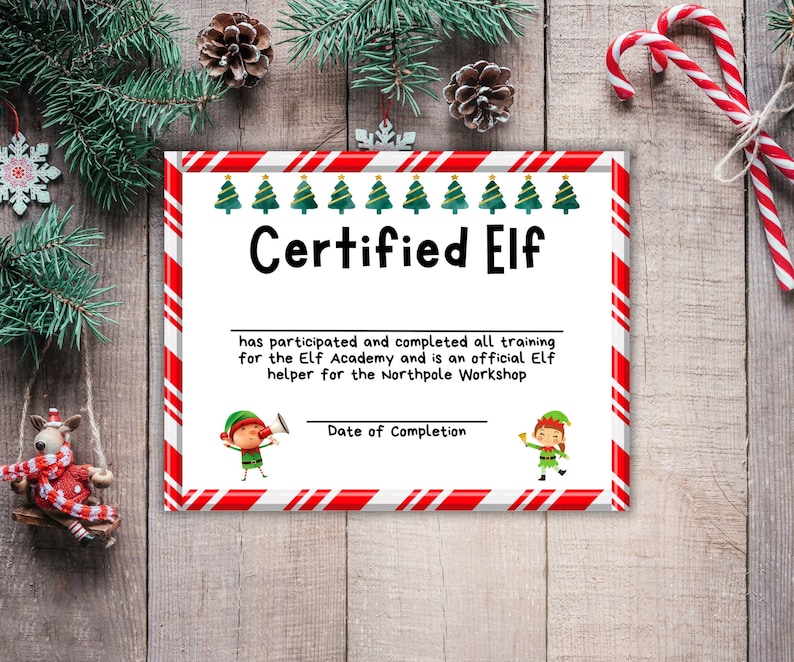 Elf Christmas Activities, Elf Certificate, Elf Application for the ...