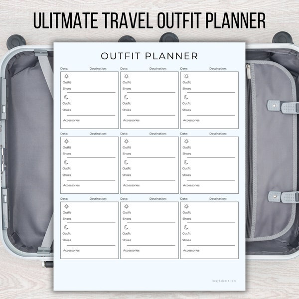 Travel Outfit Plan - Etsy