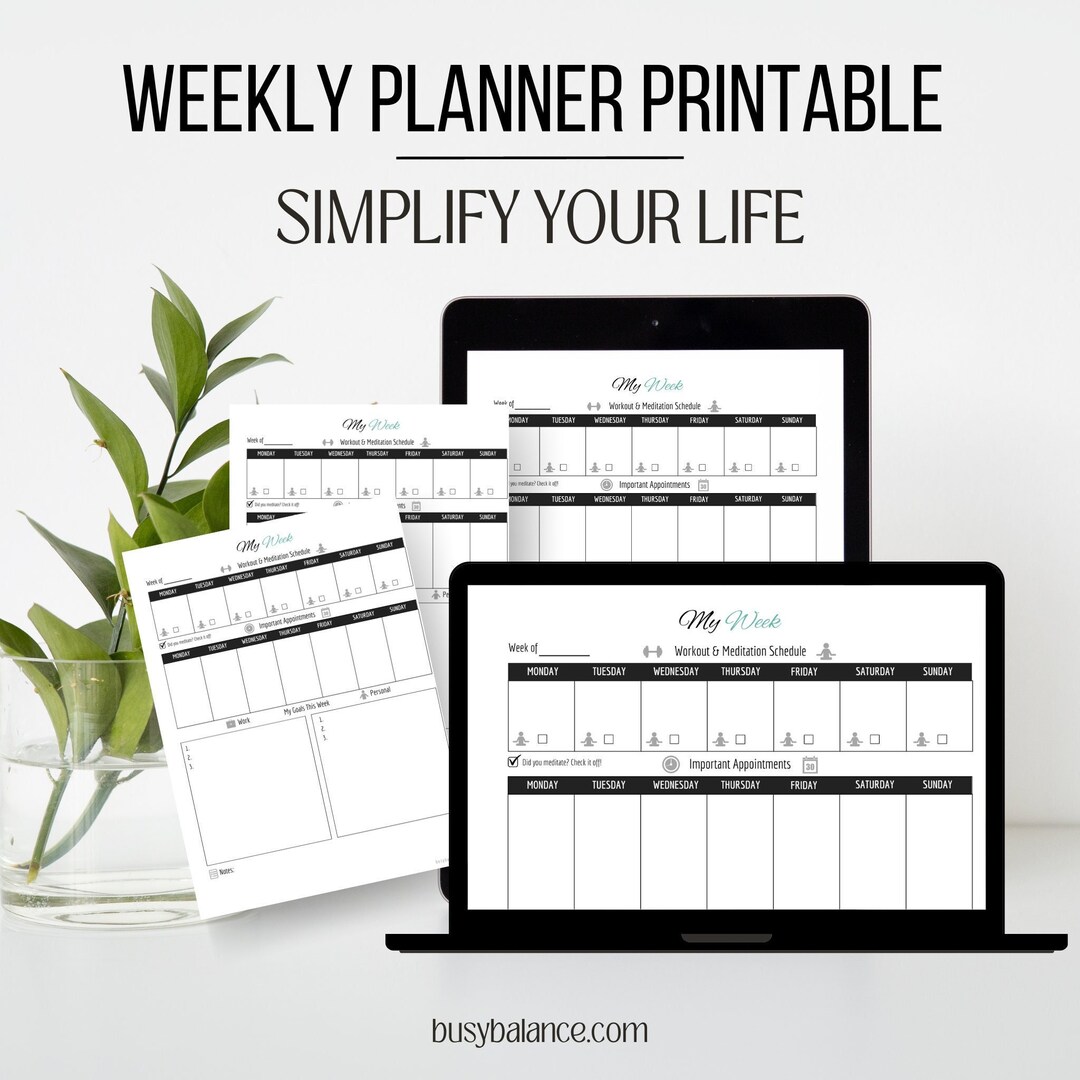 Weekly Plan Printable Editable & Instant Download PDF - Etsy