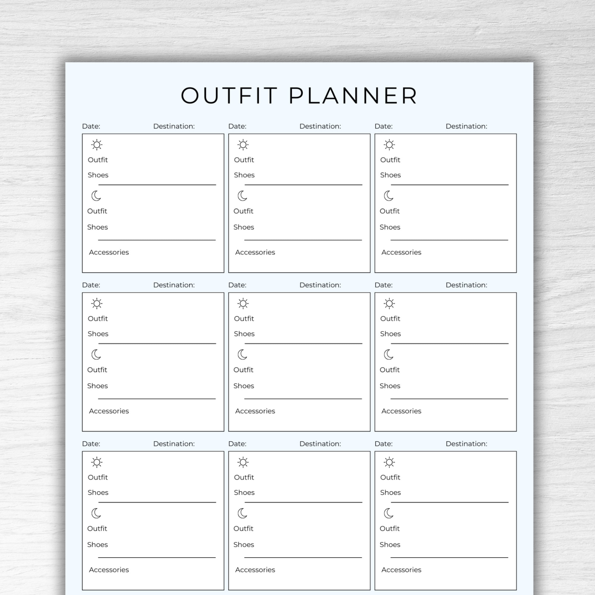 Ultimate Outfit Planner for Travel PDF. Plan Your Outfits Ahead of Time ...