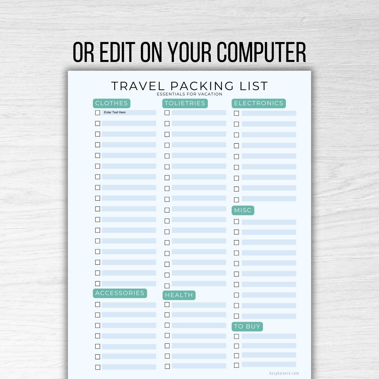 Ultimate Travel Packing List PDF: Essentials for Travel instant ...