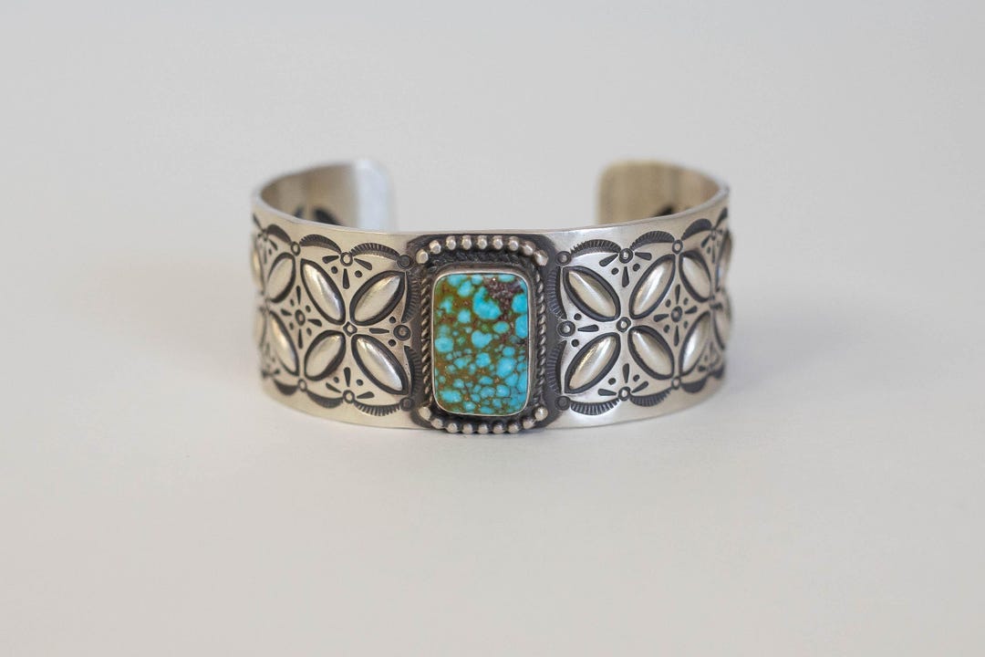 Kingman Turquoise Cuff Bracelet - Herman Smith - 6 5/8" - Etsy